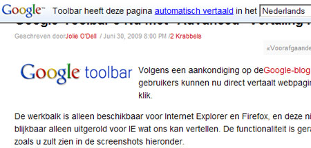 Met Google Toolbar 6 (Google Translate) is de hele wereld met 1klik te ...